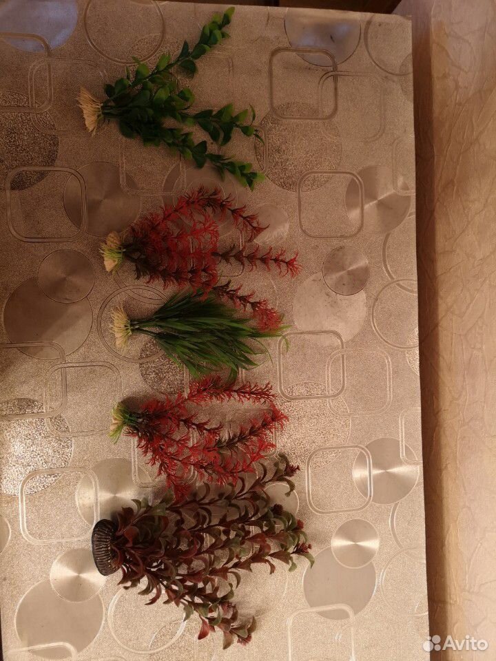 Водоросли искусственные для аквариума набор 7 шт