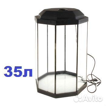 Аквариум с крышкой "Призма" 35 литров, новый