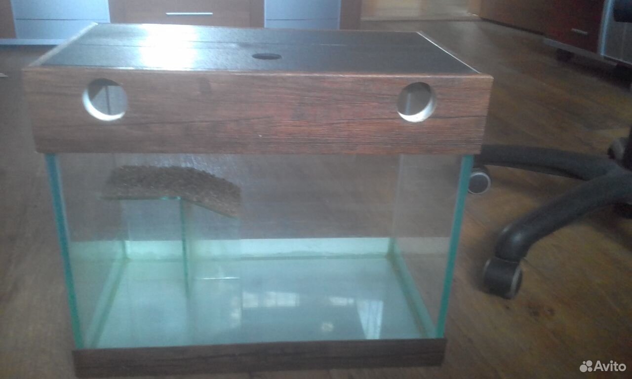 Аквариум-черепашник с фильтром и островком