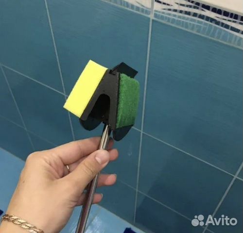 Скребок аквариума с нержавеющей ручкой 40 см
